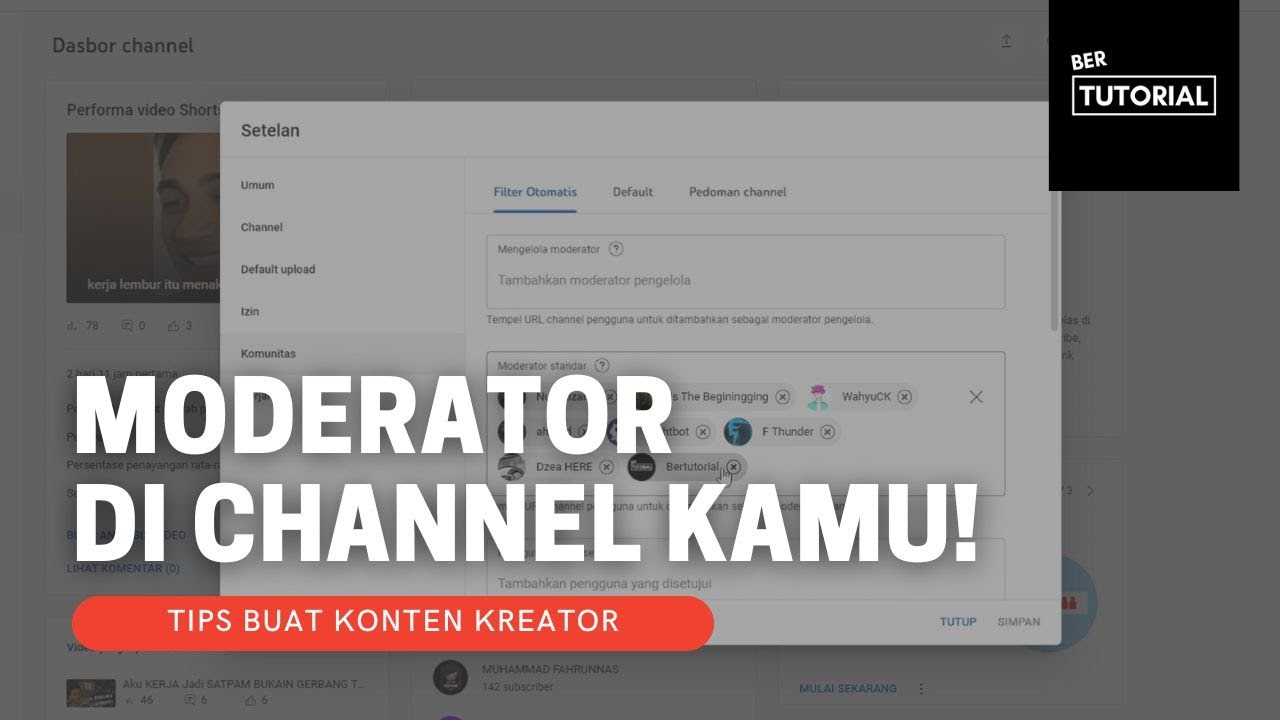 Cara Menambahkan dan Menghapus Moderator di Youtube Channel Kita! - YouTube