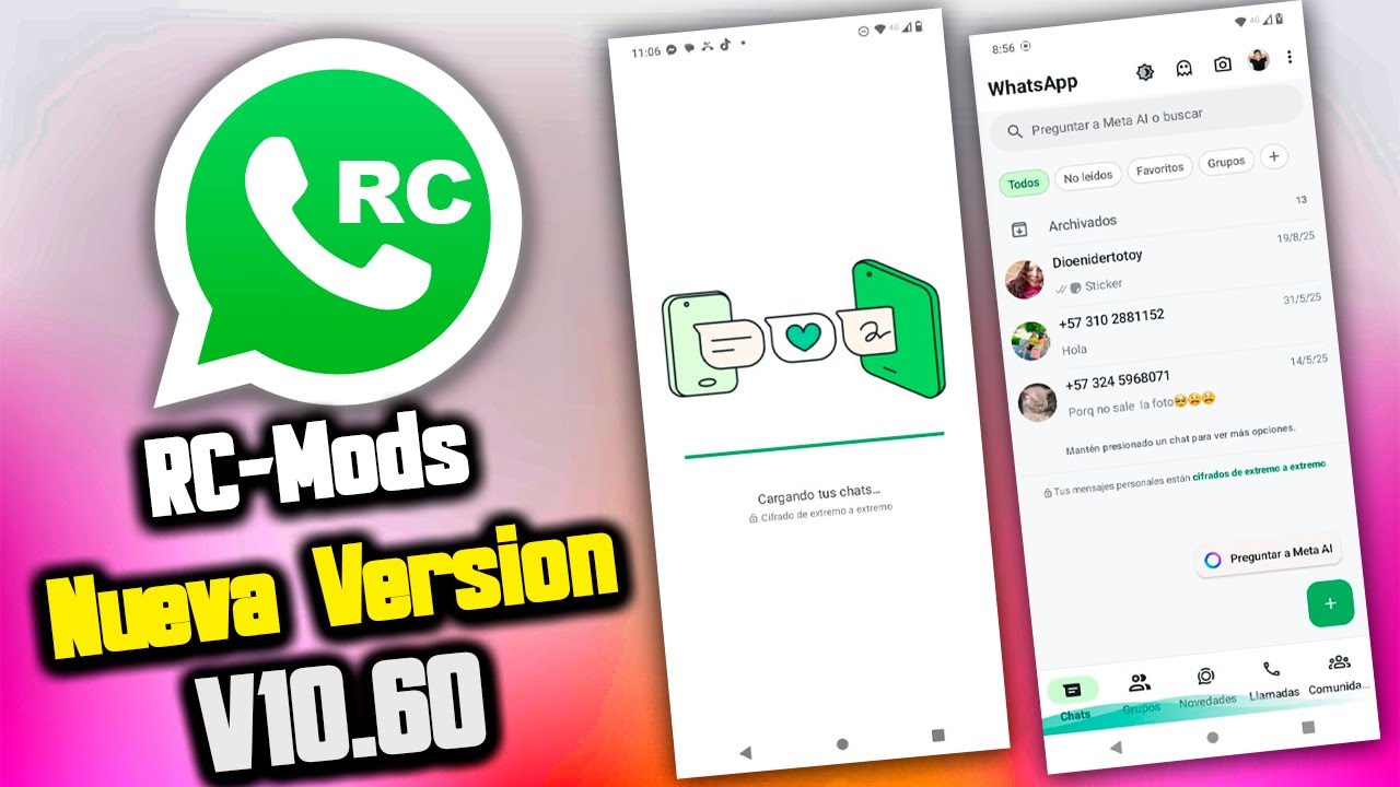 WhatsApp Estilo iOS ¡Ya Funciona! RC Mods V10.60 Vinculación Full - YouTube