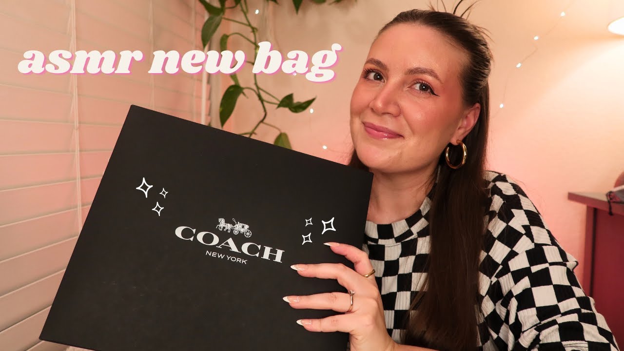 ASMR Coach Unboxing & Pack My New Bag 👛 Soft Spoken Packaging Sounds ...