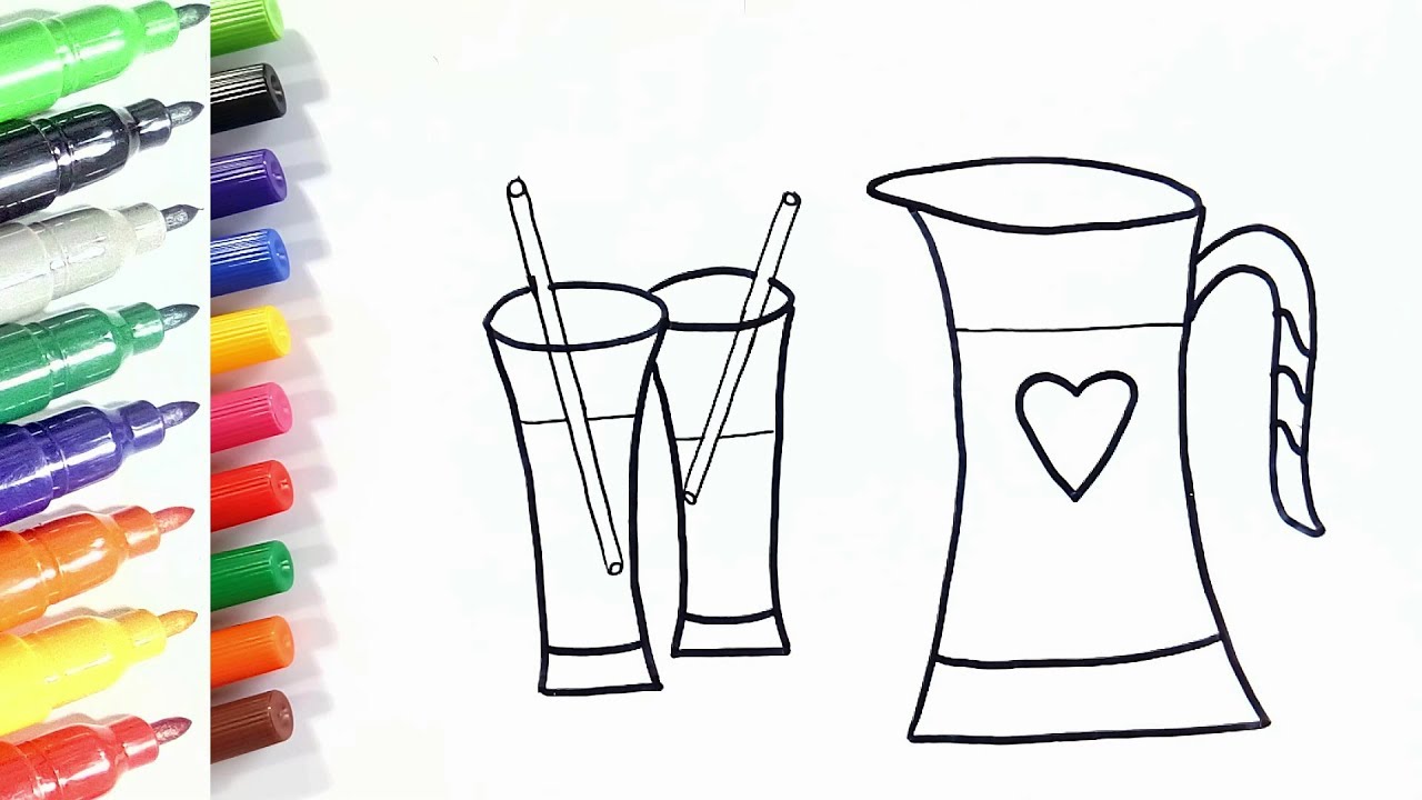 Learn Colors With juice Set Painting | Colouring Pages | How to Draw ...