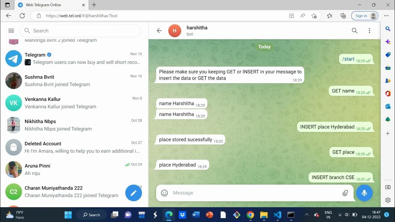 How to create a simple telegram chatbot using database - YouTube