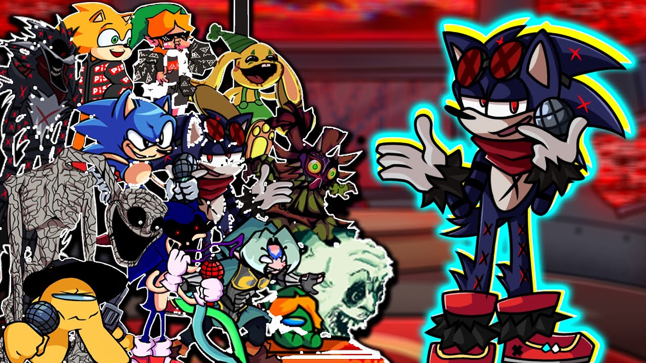 FNF VS Sonic Corruption/Sonic.EXE - Red Static But Different Characters ...