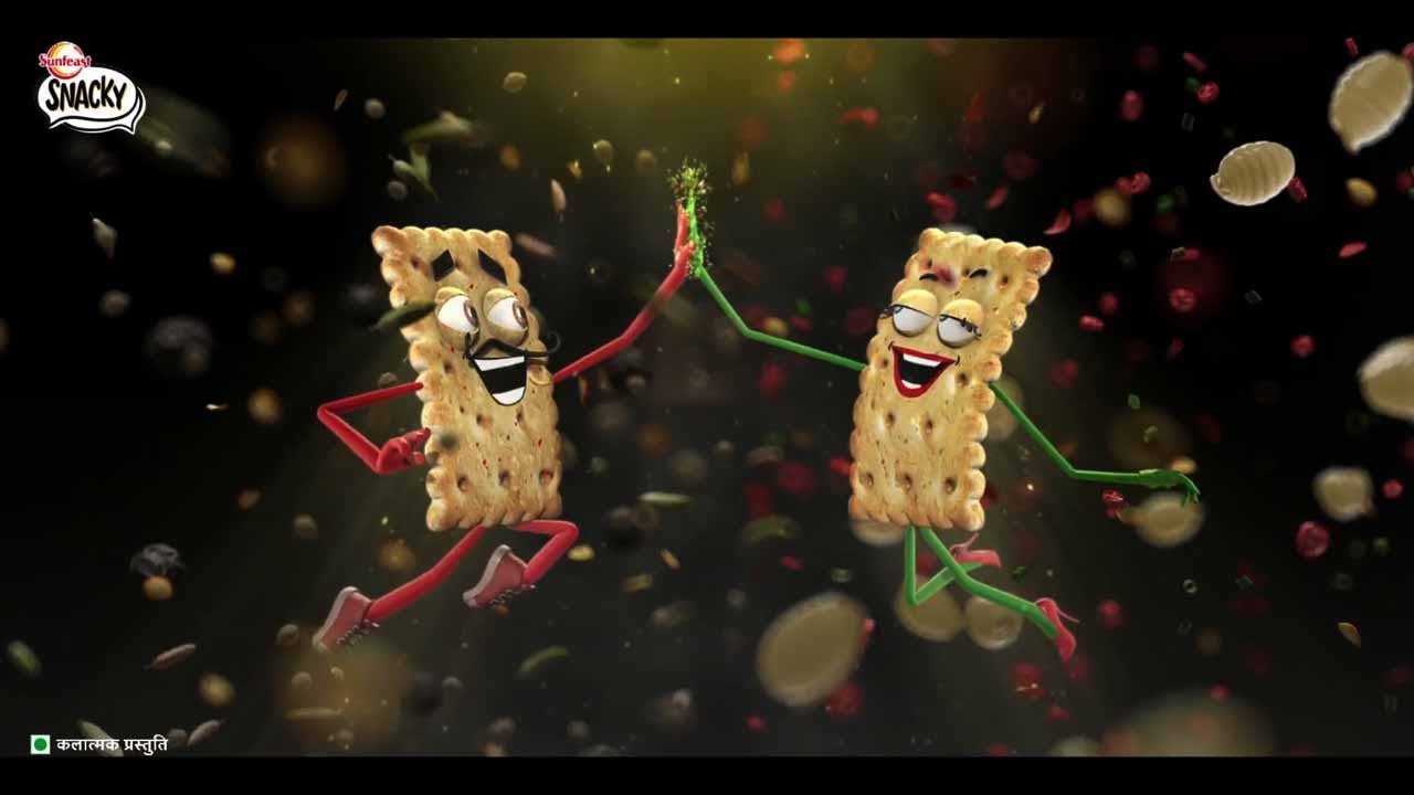 SUNFEAST SNACKY TVC-02- 3D BISCUIT CHARACTER ANIMATION, 3D CHARACTER ...
