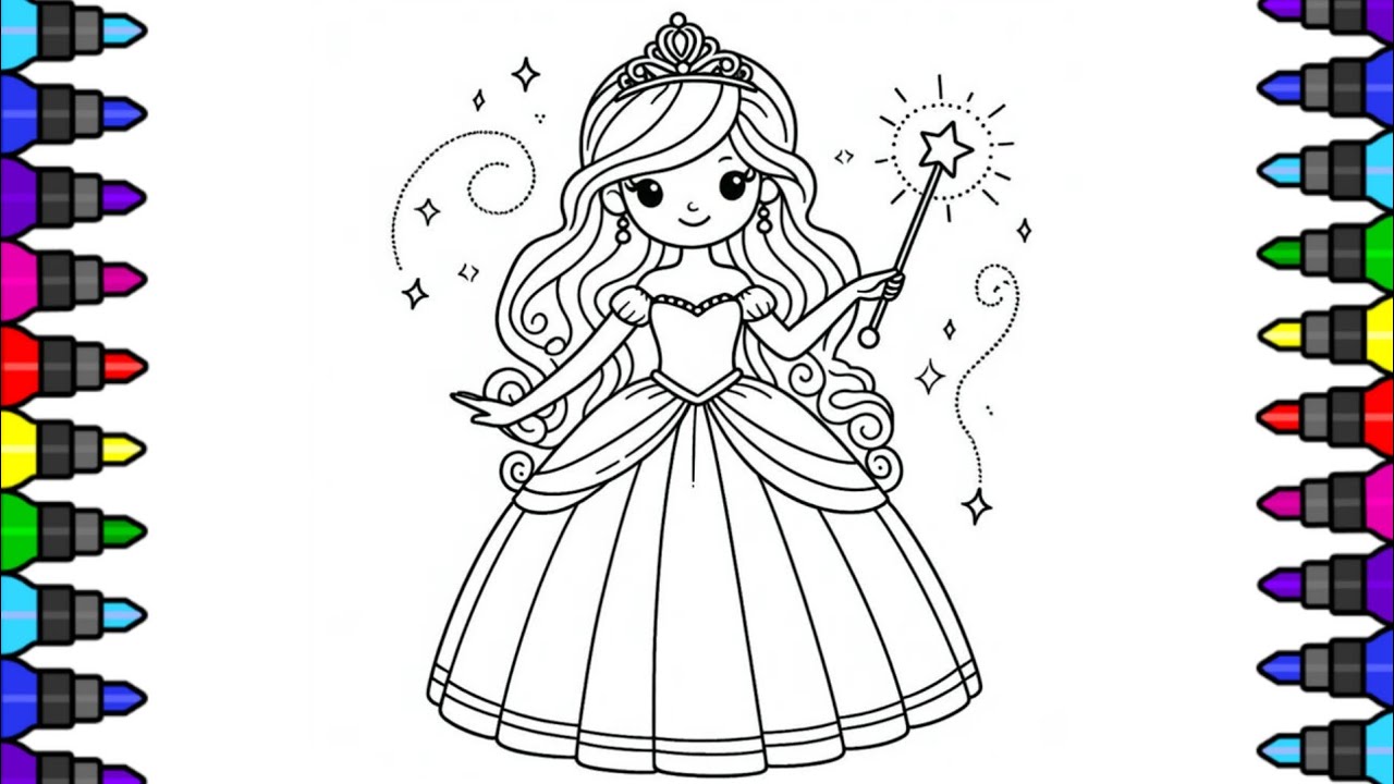How To Draw A Princess Step By Step For Kids - YouTube
