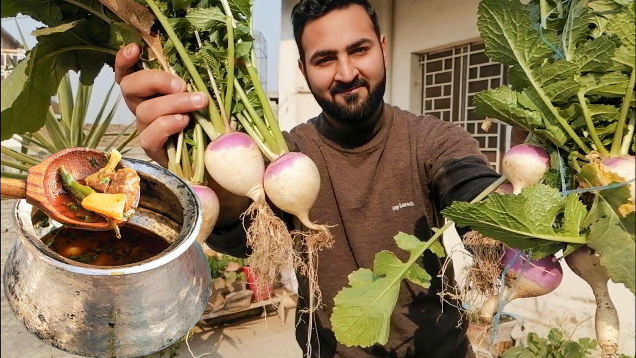 Yakhni Shalgam Gosht From Home Grown Turnip/Shalgam | Ghar Kay Shalgam ...