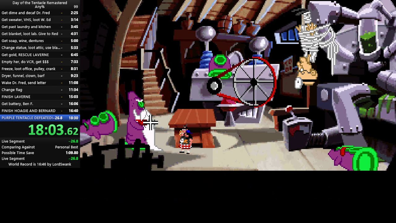 Day of the Tentacle Remastered (speedrun Any% 18:03) - YouTube