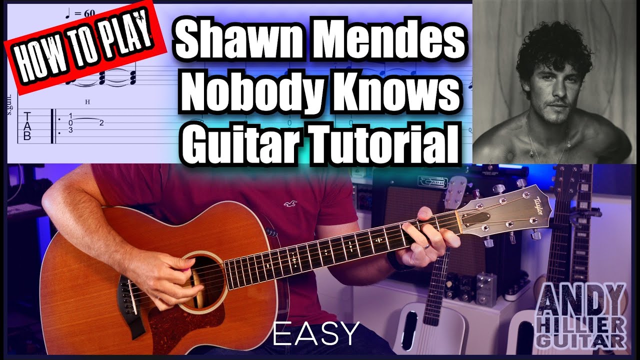 Shawn Mendes - Nobody Knows Guitar Tutorial | Easy Guitar Lesson with ...