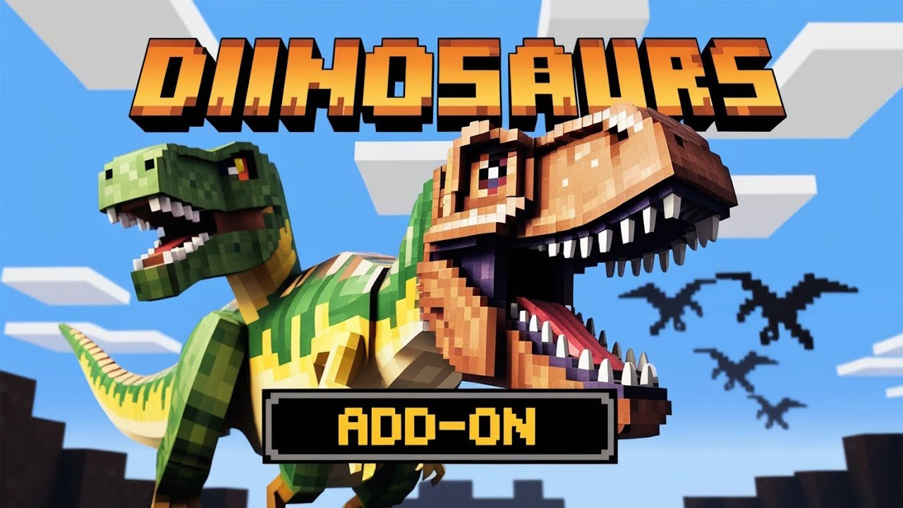 Dinosaur Addon Minecraft Bedrock 1.21 #mcpeaddon - YouTube