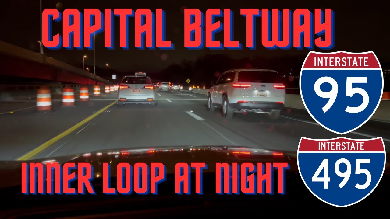 interstate 95 & 495 Capital Beltway inner loop Virginia into Maryland ...