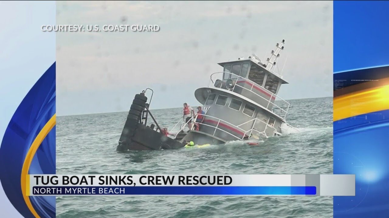 3 rescued when 59-foot push tug boat sinks off North Myrtle Beach coast ...