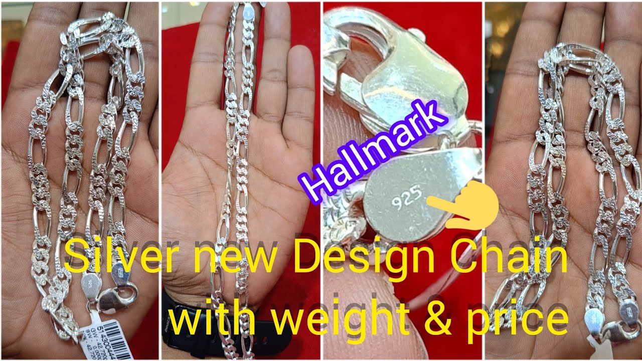 Silver new Design Chain|| Hallmark 92.5 weight & price || - YouTube