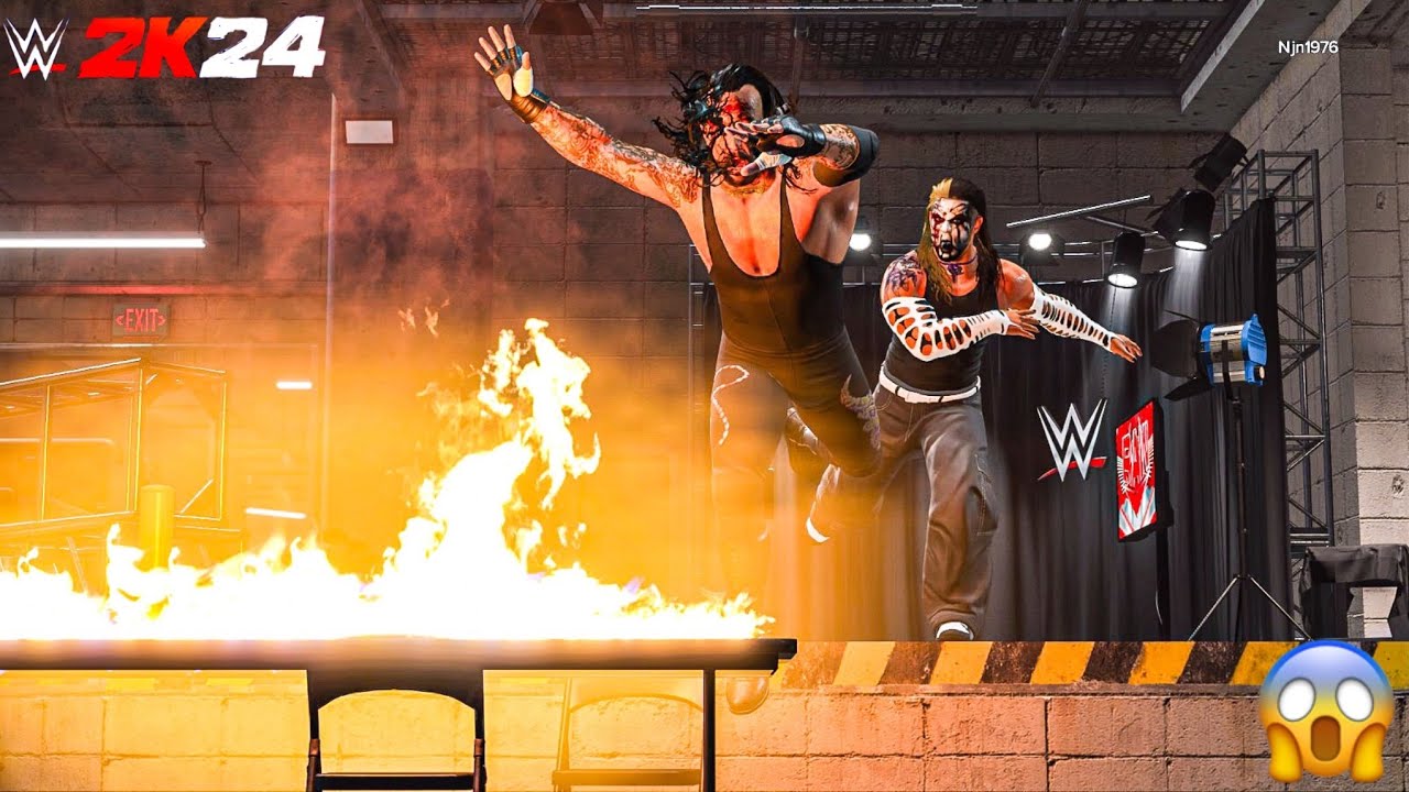Jeff Hardy Pushes The Undertaker Towards Fire - Shocking WWE Moment ...