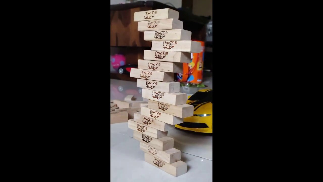 Toy Car Destroys Jenga Blocks - YouTube