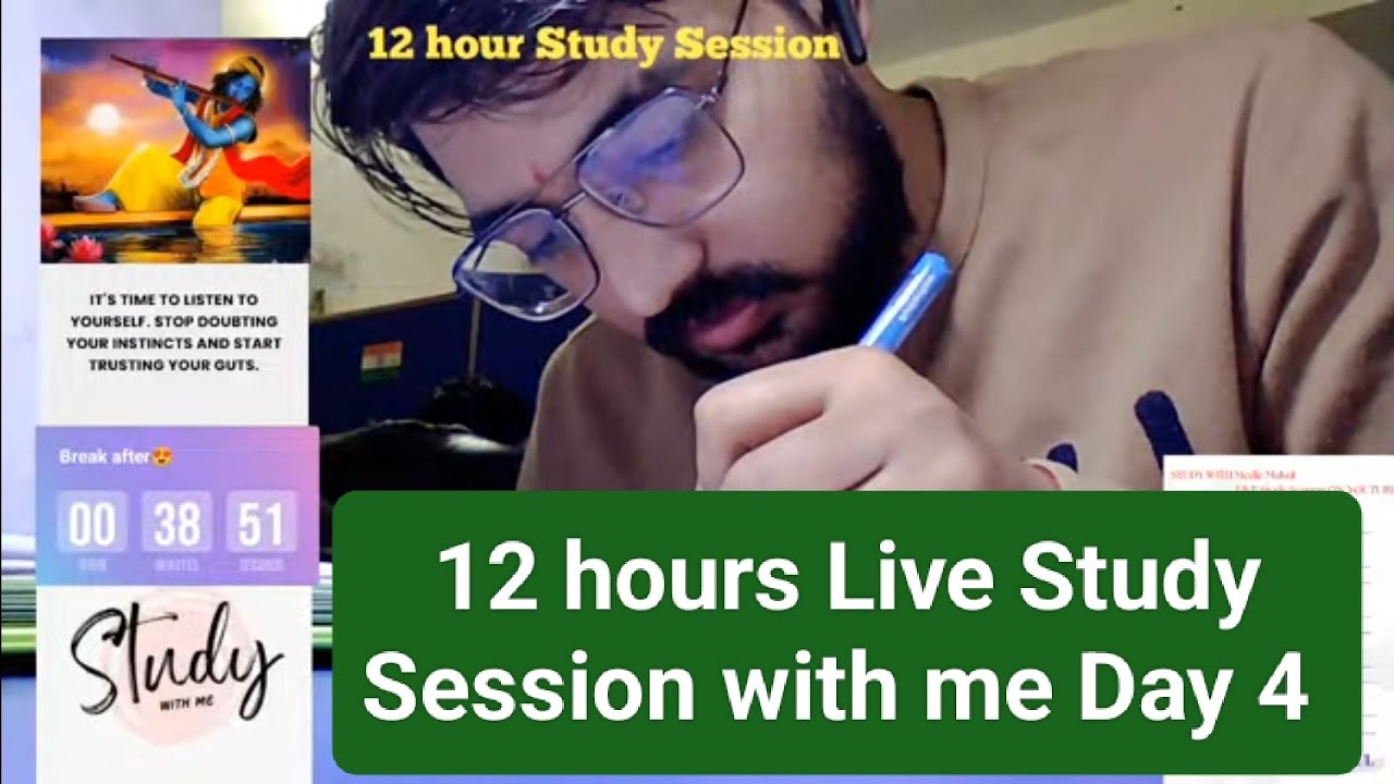 12 hour live Study with me Morning + Evening Session Day 4 #fmge # ...