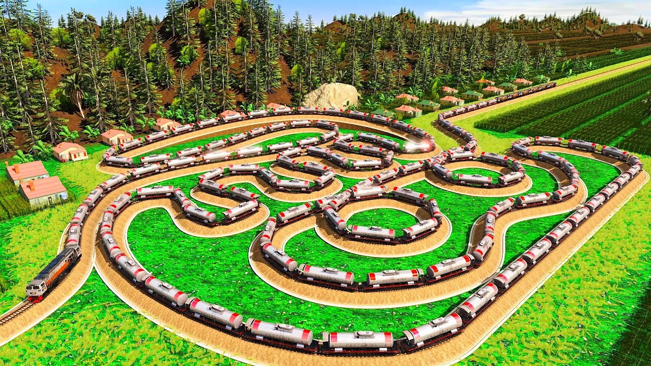 The Train Tracks Are Twisted Like a Maze‼️The Train Turns on the Tracks ...