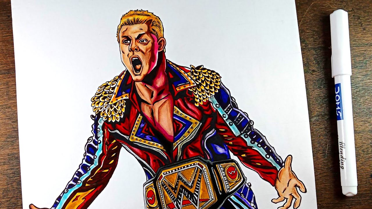 WWE Drawing | Cody Rhodes | Time-lapse - YouTube