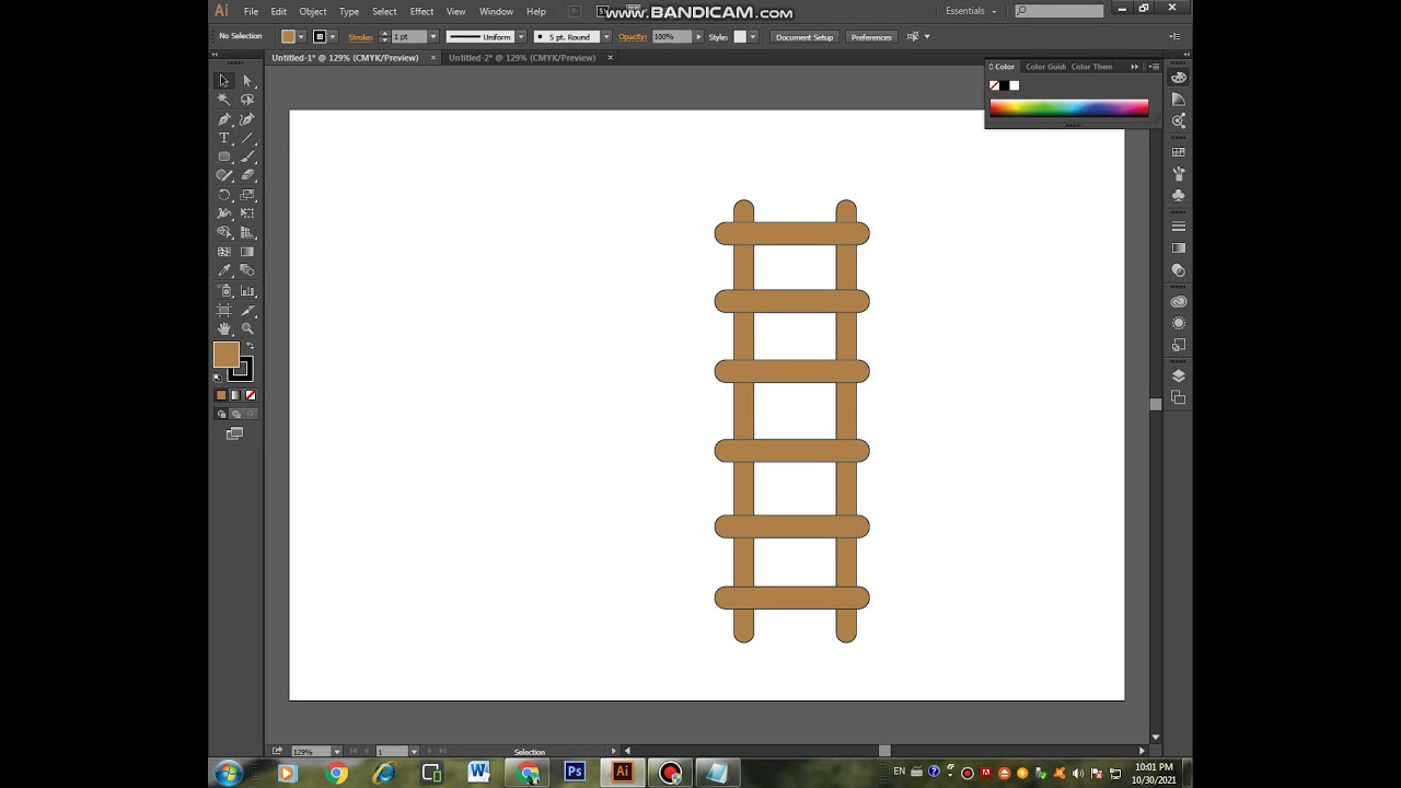 How make a ladder and flower in adobe illustrator - YouTube