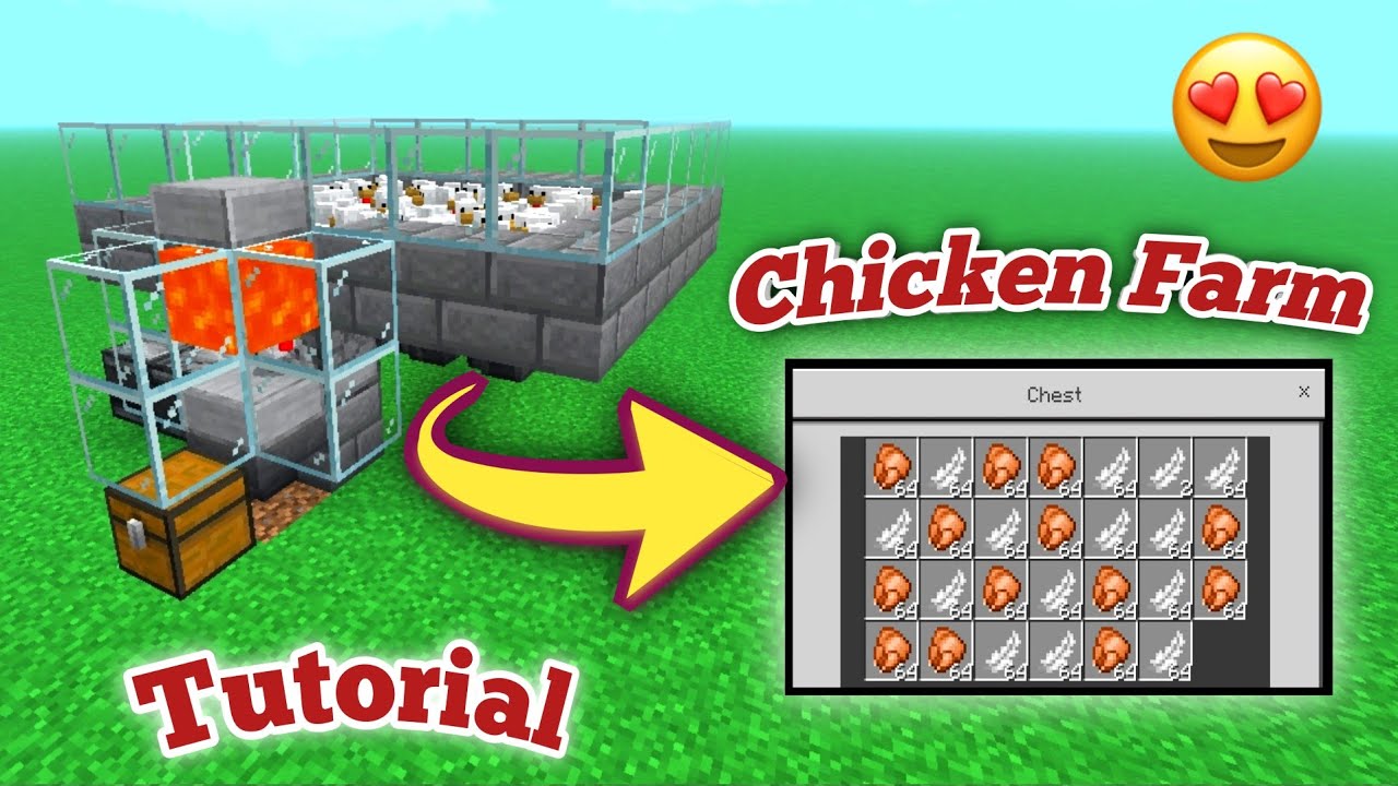 Easy Automatic Chicken Farm In MINECRAFT BEDROCK & JAVA (Tutorial) 😍 ...