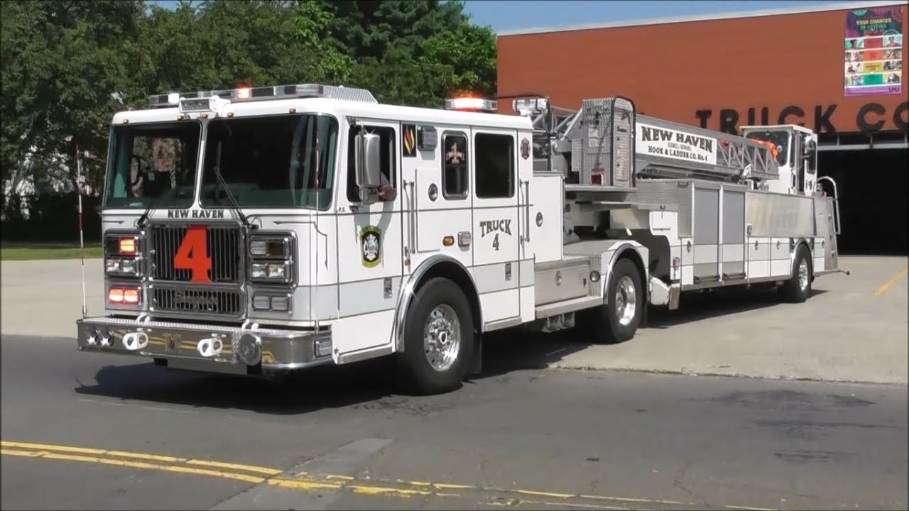 New Haven, CT Fire Department Truck 4 Responding to a Still Alarm - YouTube