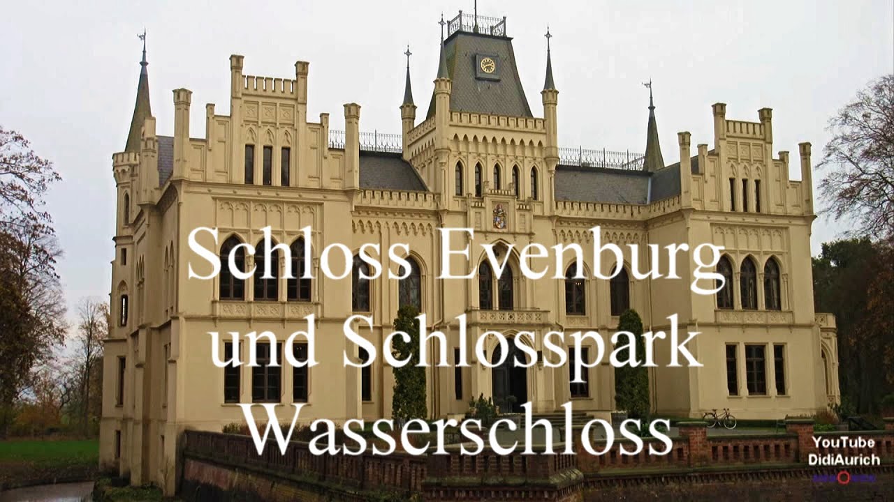 Das Schloss Evenburg mit dem Schlosspark Rundgang, Wasserschloss ...