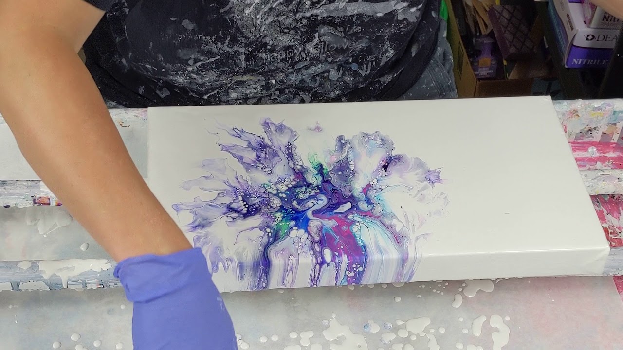 (615) Paint pouring fluid painting using an airbrush - YouTube