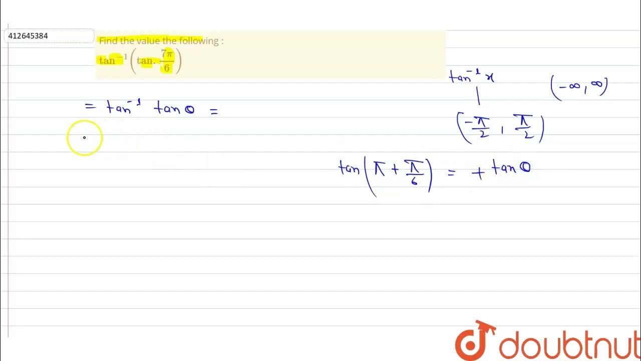 find-the-valuethe-following-tan-1-tan-7pi-6-class-12