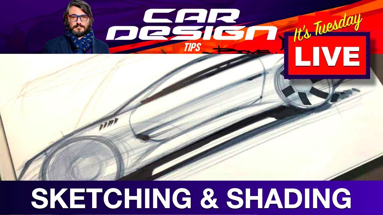 Sketching Cars Together 08/21 - How to sketch a car, shading. - YouTube