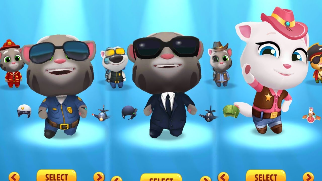 Talking Tom Gold Run - Who is the Best? Officer Tom vs Agent Tom vs ...