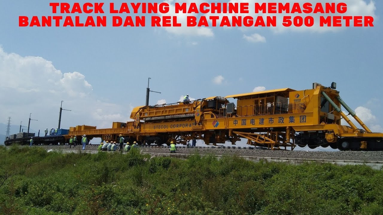 Kreenn..!! Pemasangan Bantalan Dan Rel Batangan 500 Meter Kereta Cepat ...