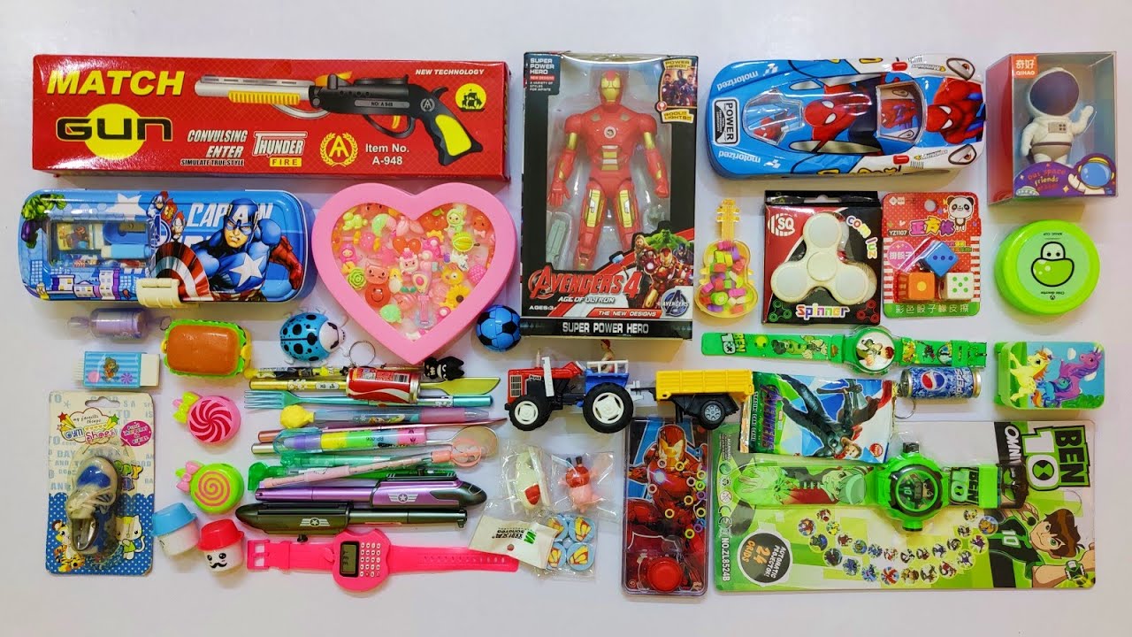 Latest Collection of Toys & Free Gifts😱Gun, Geometry Box, Spinner ...