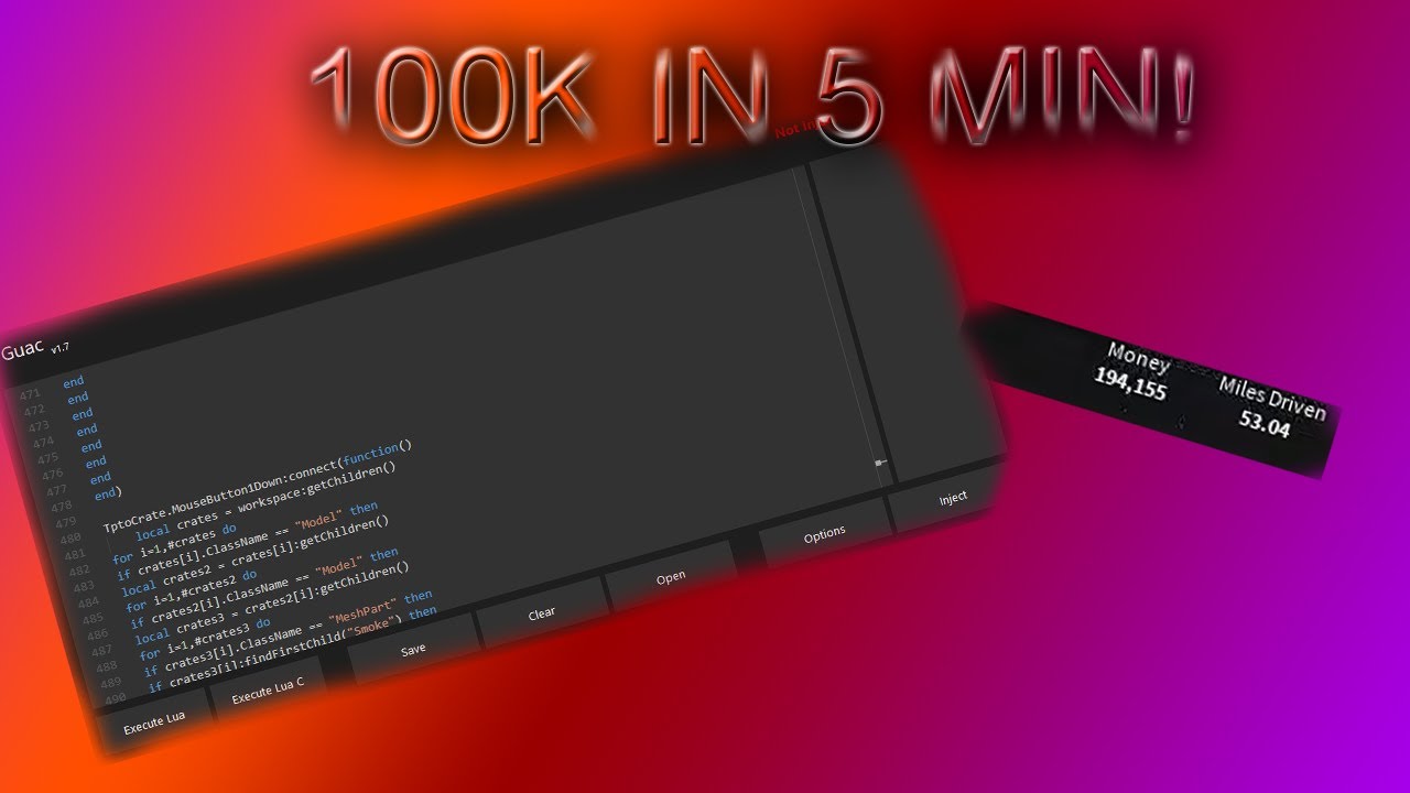 Roblox Vehicle Simulator 100K in 5 Min! (Script) AutoFarm | Crate ESP ...