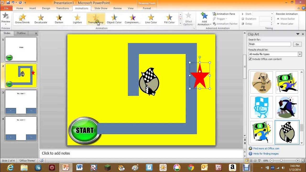 How to make a maze game on PowerPoint 2010 - YouTube