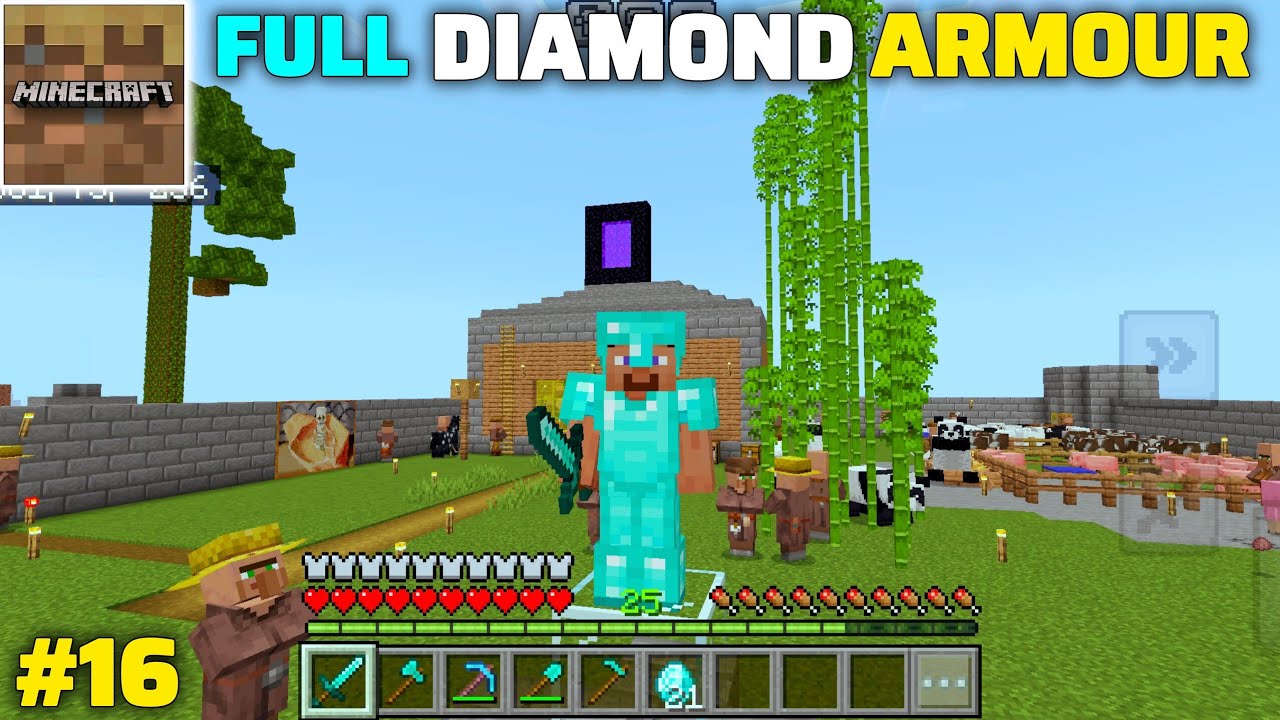 FINALLY I MADE FULL DIAMOND ARMOUR | MINECRAFT TRIAL GAMEPLAY #16 - YouTube