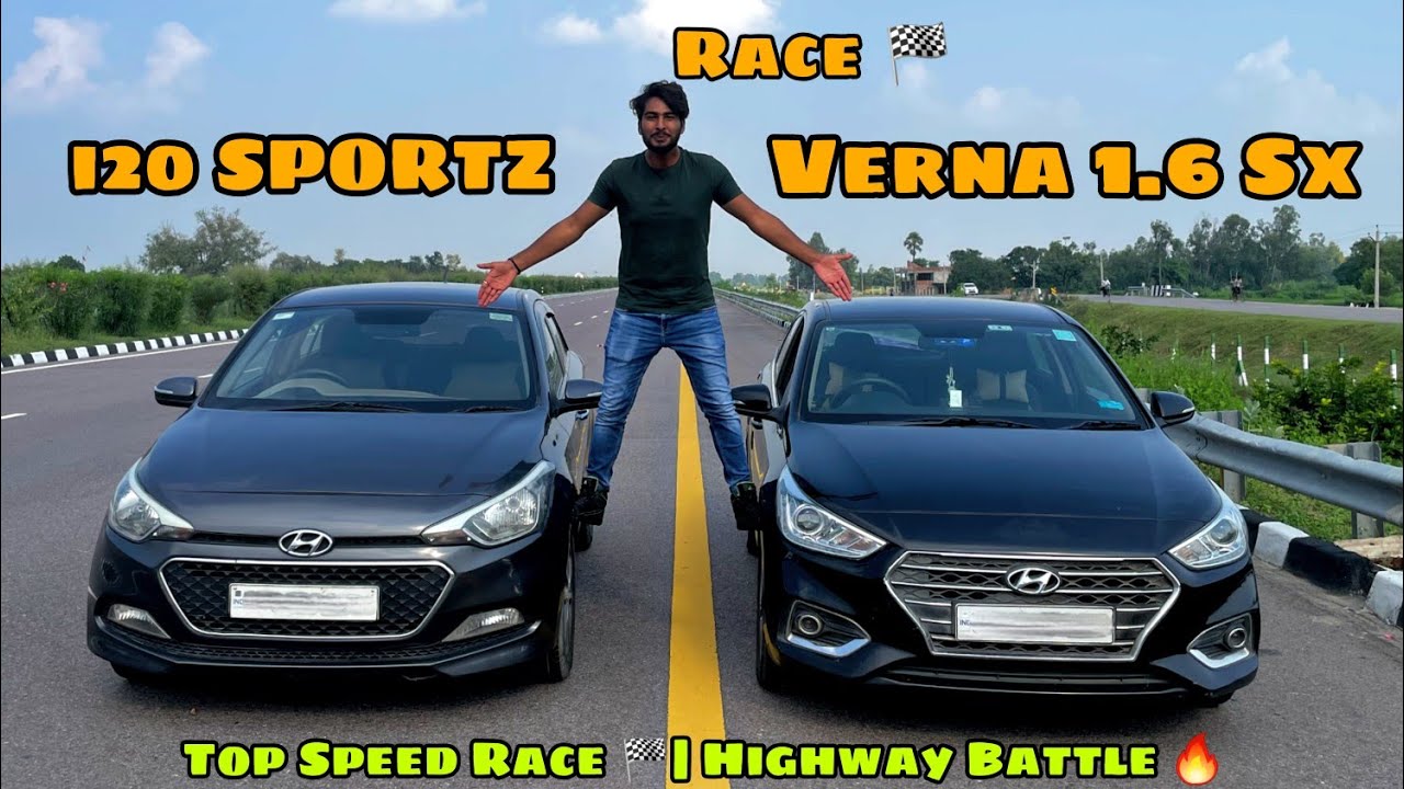HYUNDAI VERNA 1.6 VS I20 SPORTZ | Top-End Drag Race 🏁 | Khatarnak Race😱 ...
