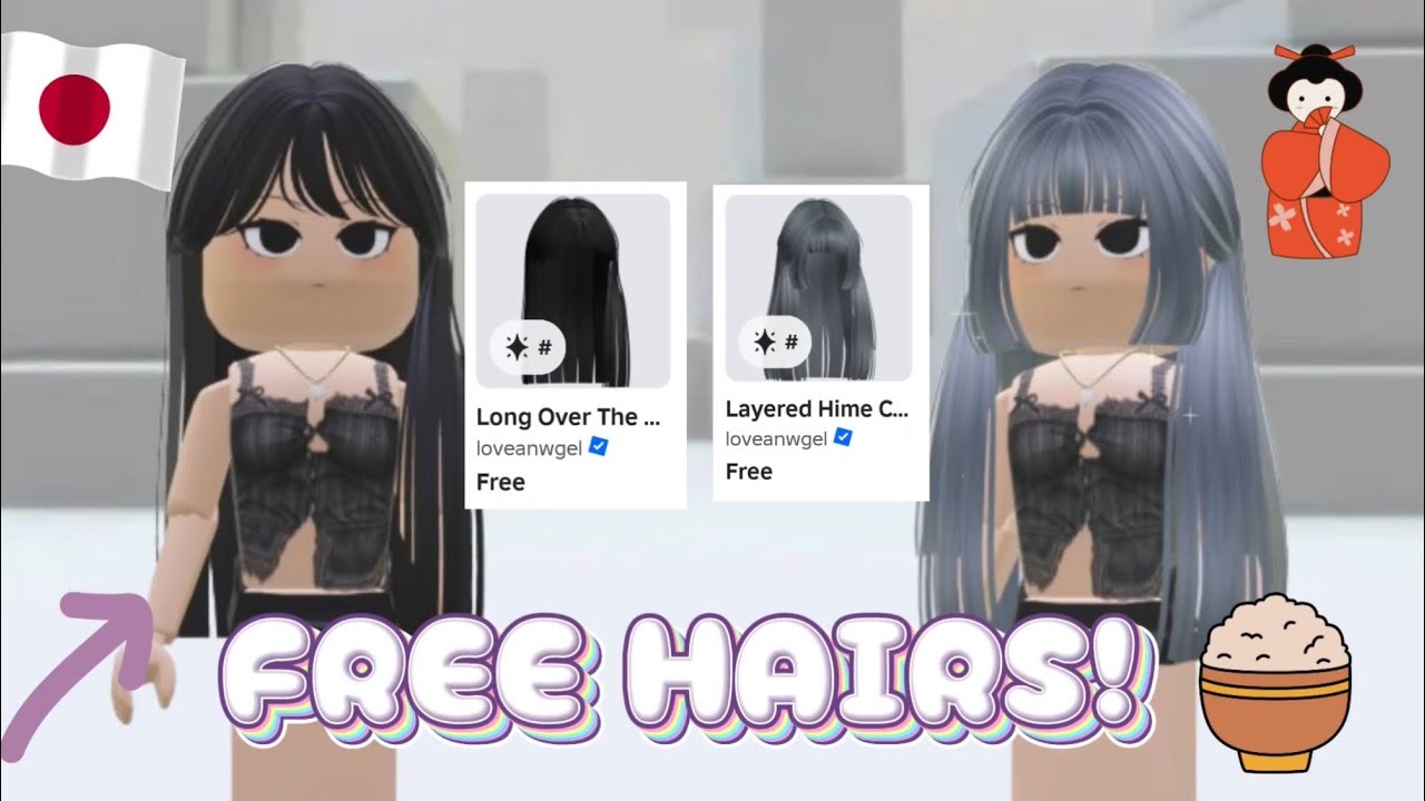 Hurry! How to get the 2 NEW 0 ROBUX FREE Long Hime Cut Hair💋💋💋 UGC ...