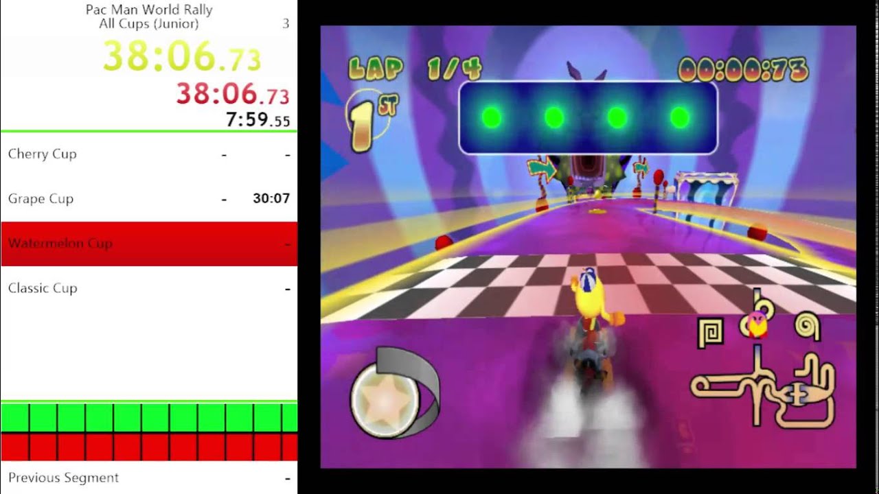 [Speedrun] Pac-Man World Rally All Cups in 56:42 - YouTube