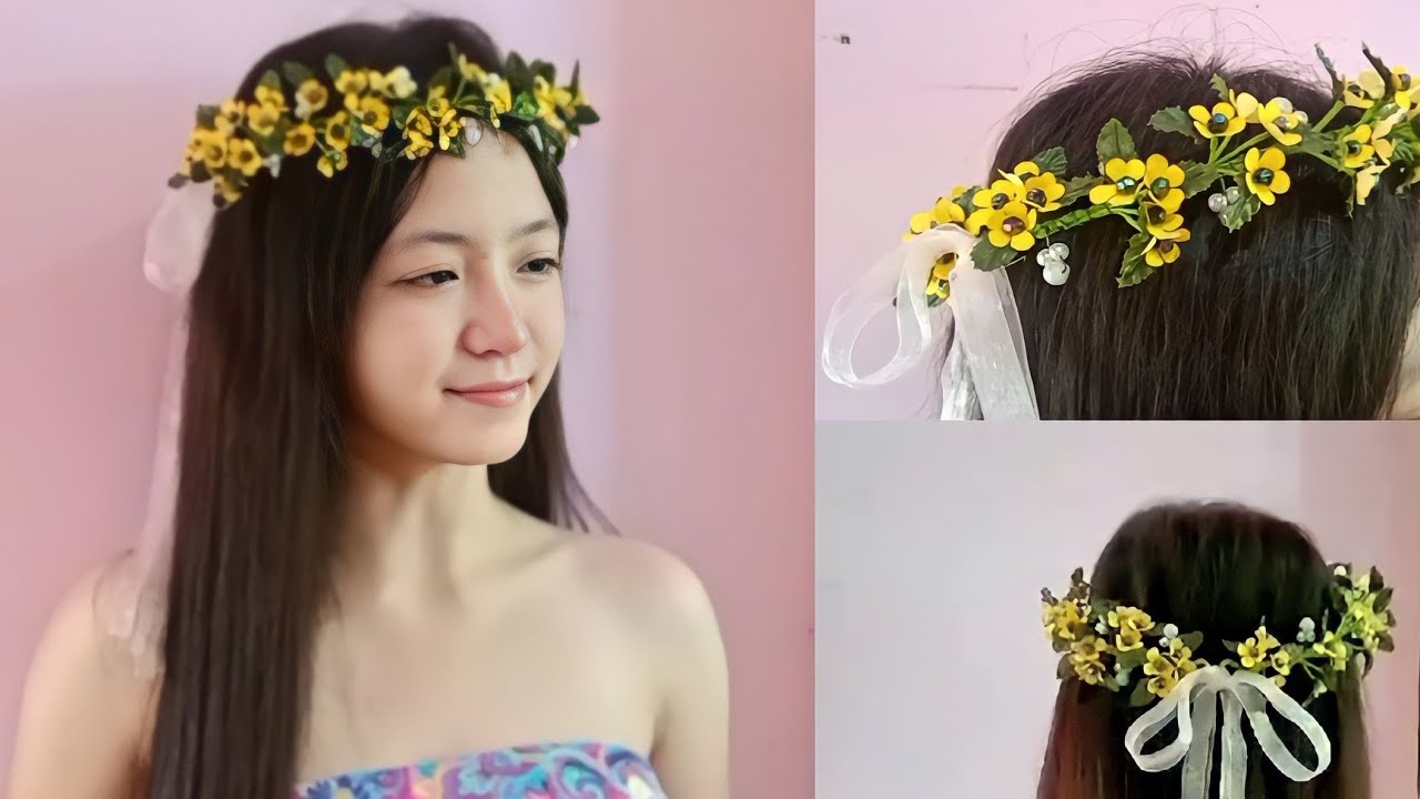 How To Make A Yellow Paper Flower Crown {FULL TUTORIAL} - YouTube