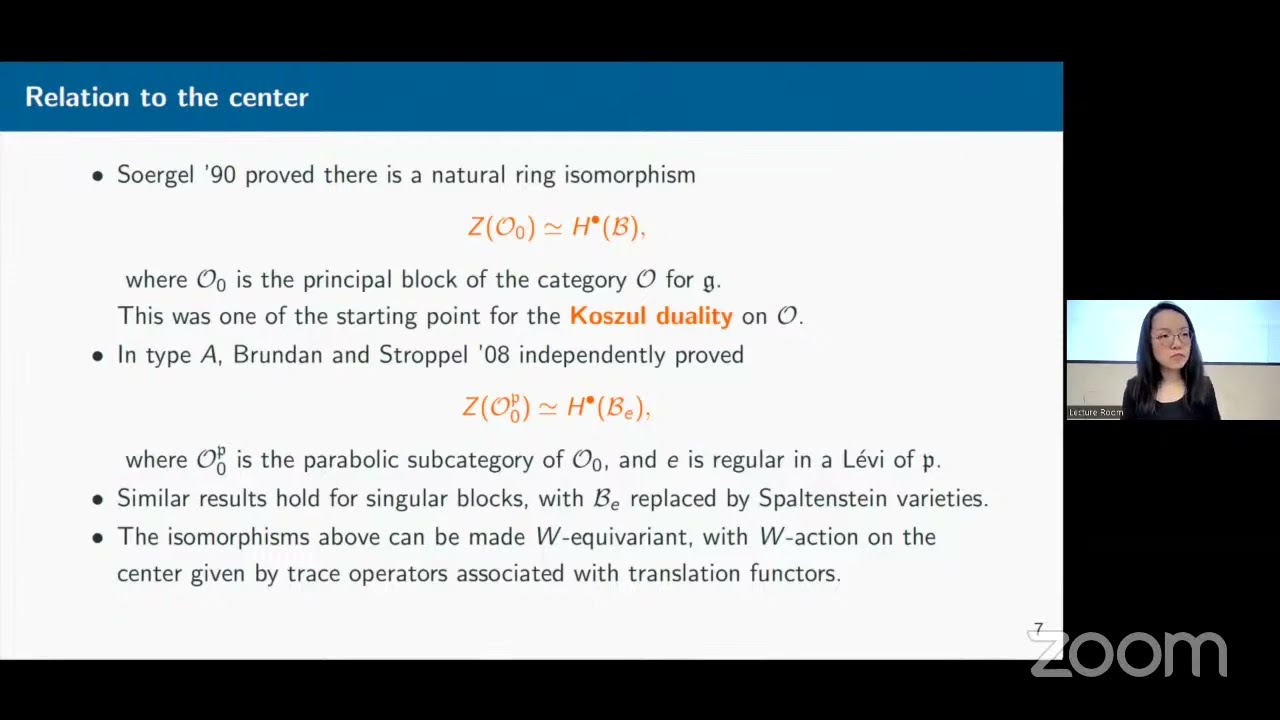 Peng Shan: On geometrical realization of centers - YouTube