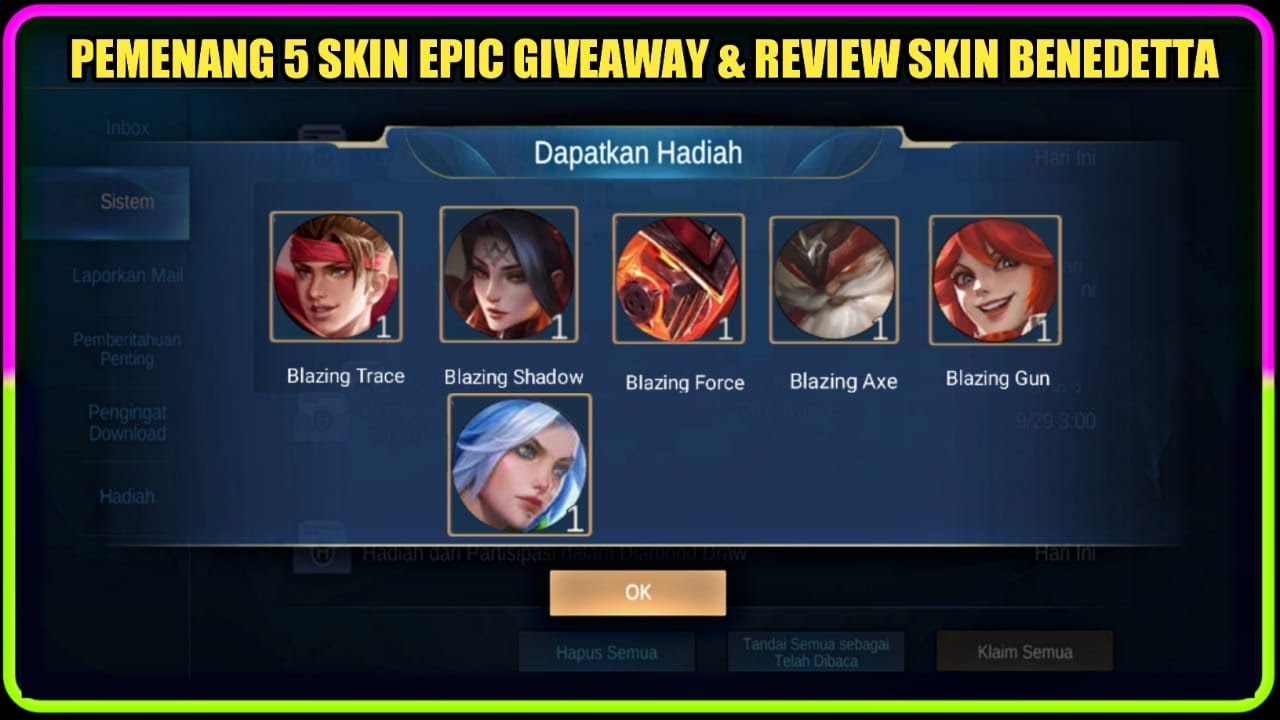 PEMENANG 5 SKIN EPIC SECARA GRATIS DAN REVIEW SKIN STARLIGHT BENEDETTA ...