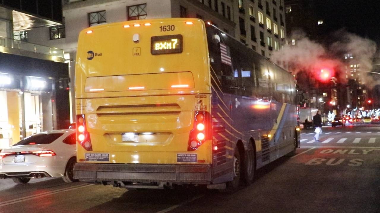 MTA Bus Company: 2024 Prevost X3-45 #1630 on the BxM7 at Madison Avenue ...