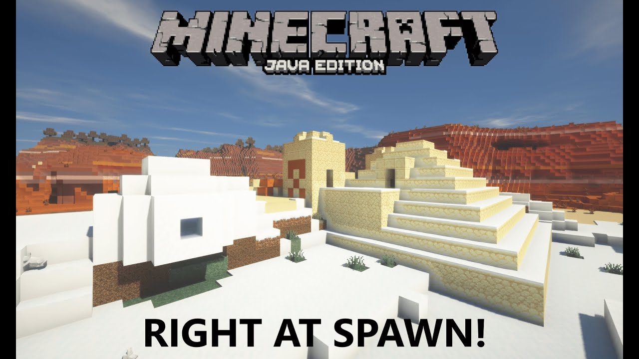 Minecraft (Java) Seed: Desert Pyramid Right Beside/Next To A Snowy ...