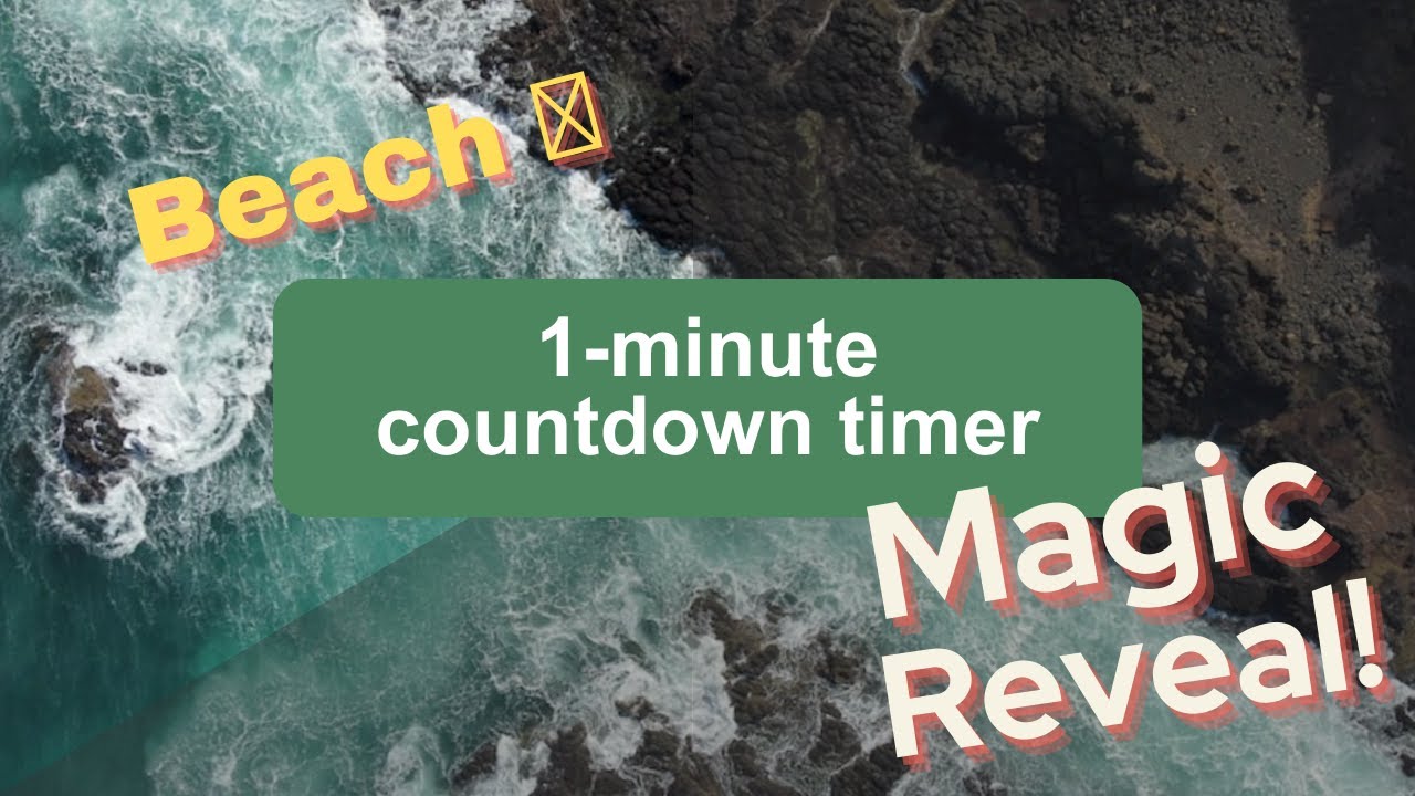 1 Minute Countdown Timer Transition Magic Reveal Drone Beach - YouTube