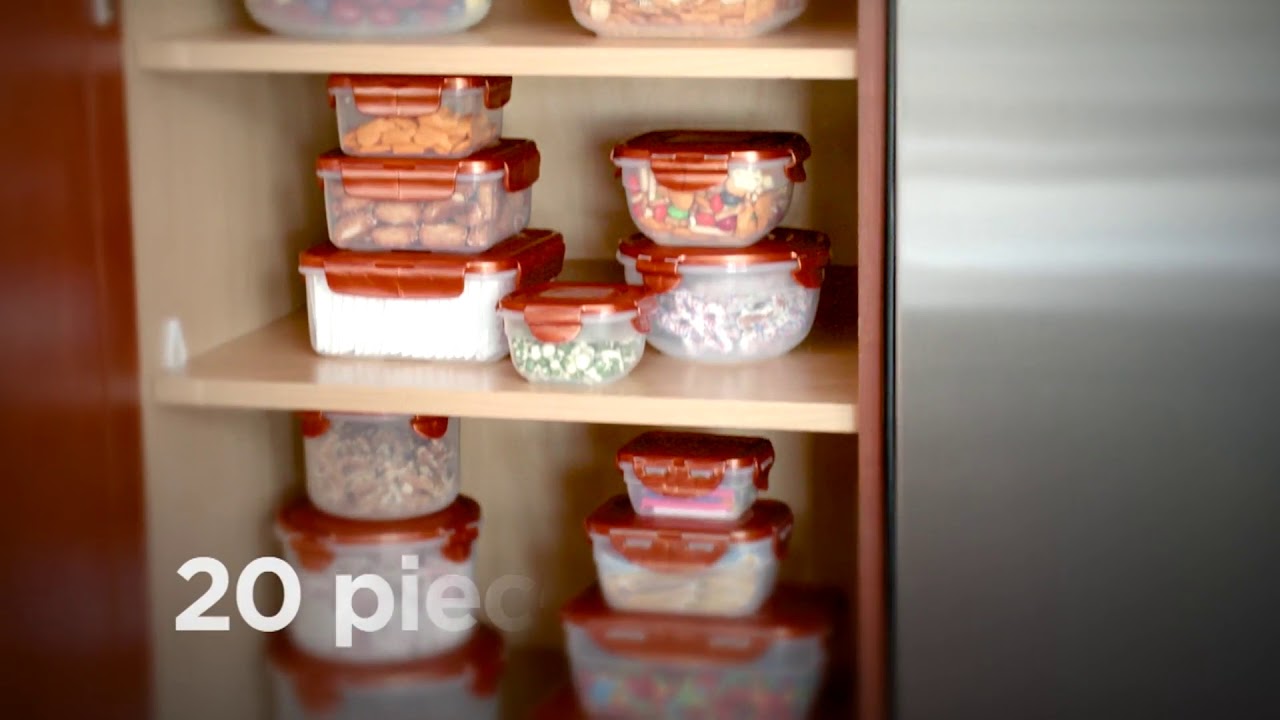 Lock & Lock 20-Piece Multishape Nestable Storage Set on QVC - YouTube