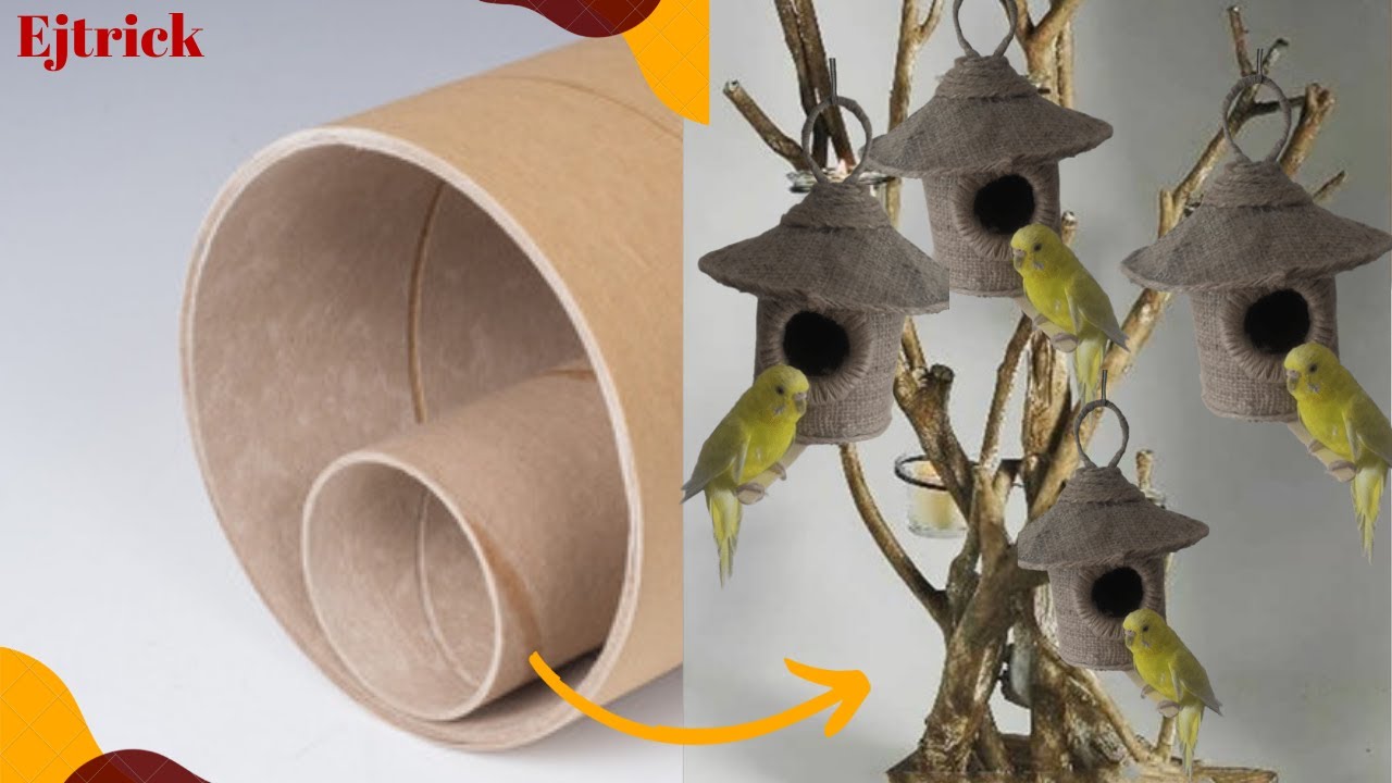 How to make a birdhouse with cardboard - Bird house making at home ...