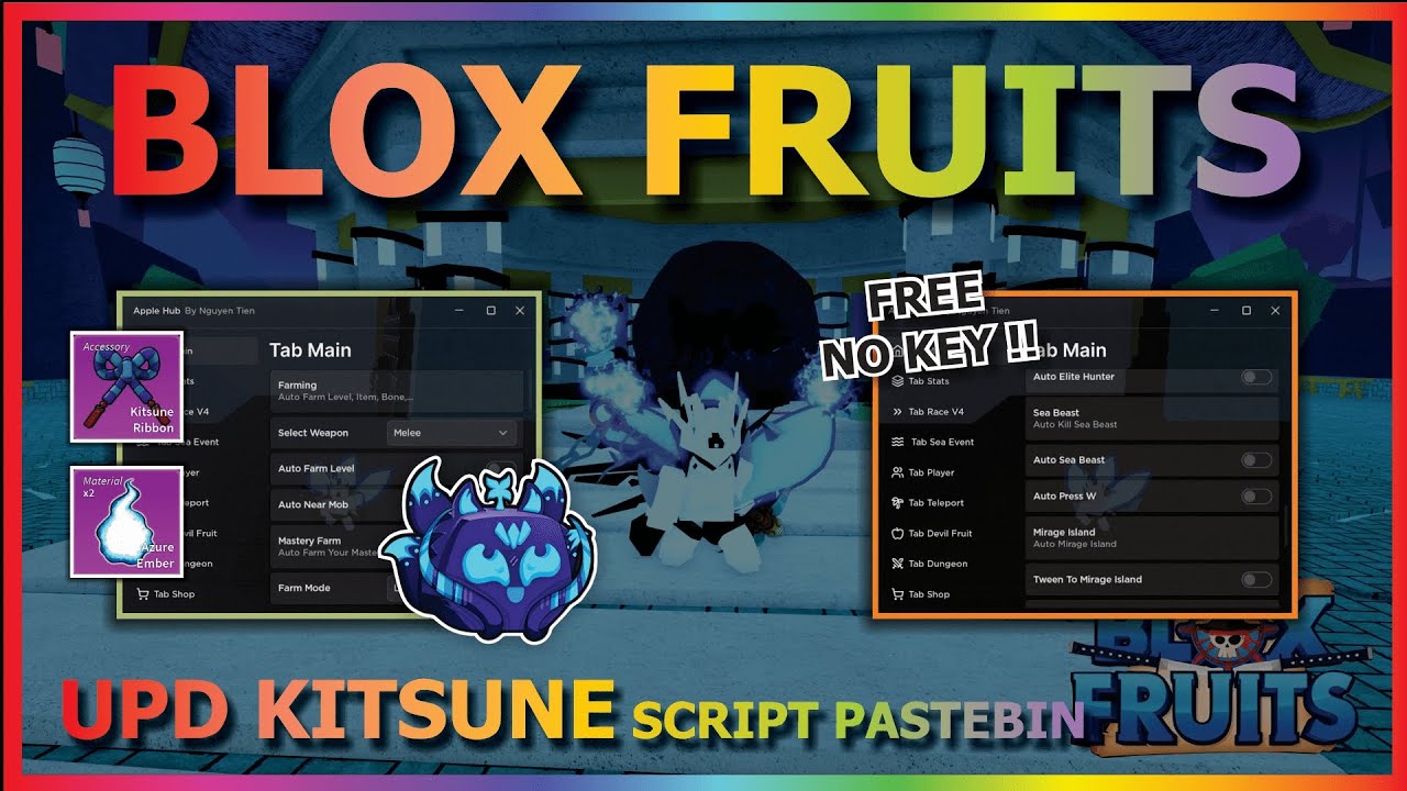 Blox Fruit [ Scrip Apple Hub ] Auto Farm, auto farm mastery , auto sea ...