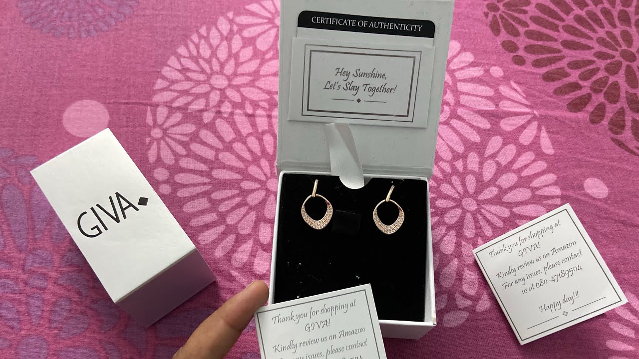GIVA 925 Sterling Silver Rose Gold Nova Earrings | With Certificate of ...