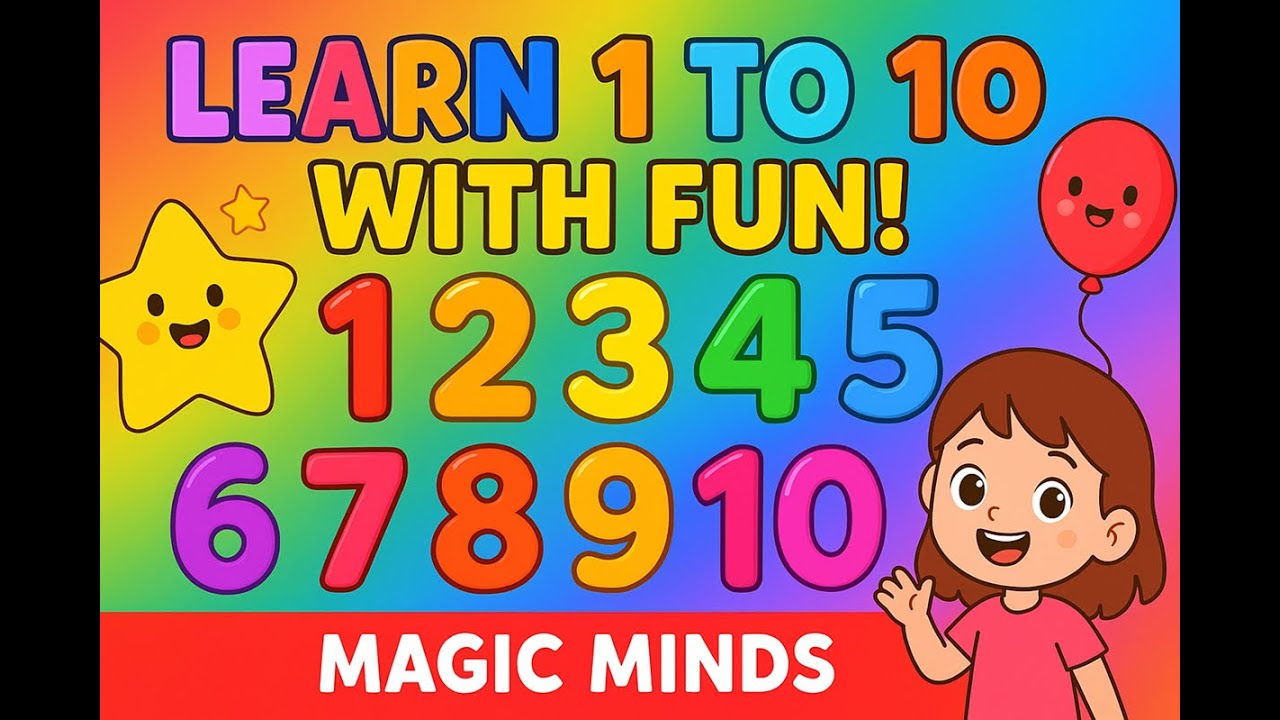 Learn Numbers 1 to 10 with Fun Animation for Kids | Magic Minds - YouTube