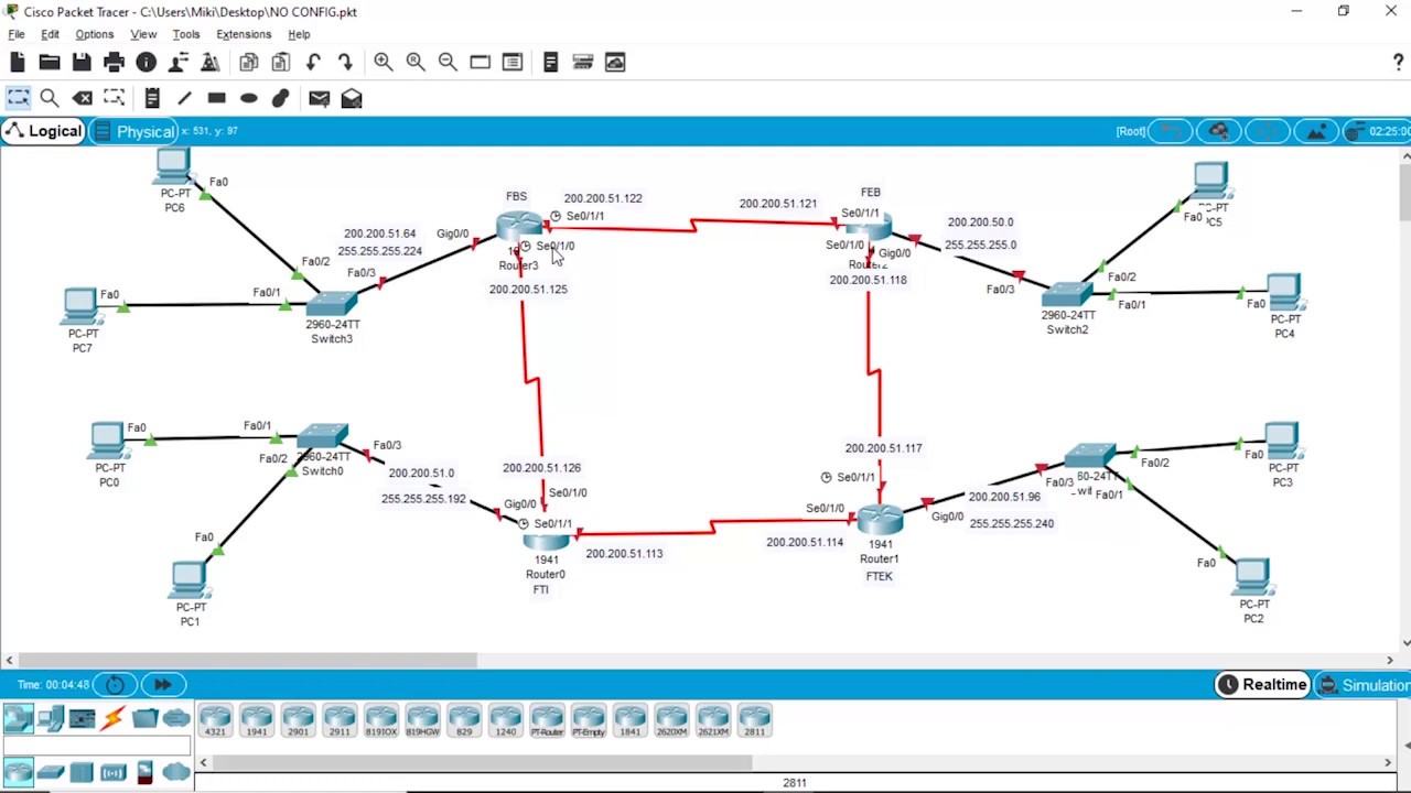 Tutorial Routing Menggunakan 4 Router ( Gedung kampus UKSW ) . Cisco ...