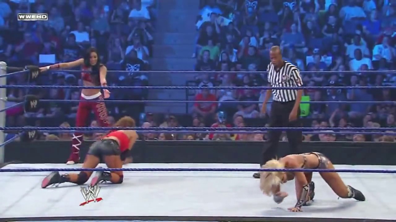 Wwe Smackdown Melina And Eve Torres Vs Layla And Michelle Mccool Youtube