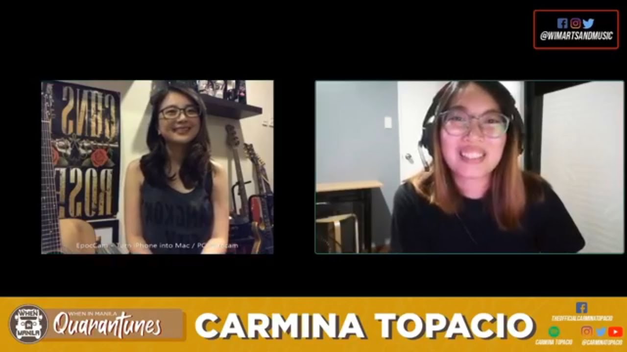 Carmina Topacio guesting at When in Manila #Quarantunes - YouTube
